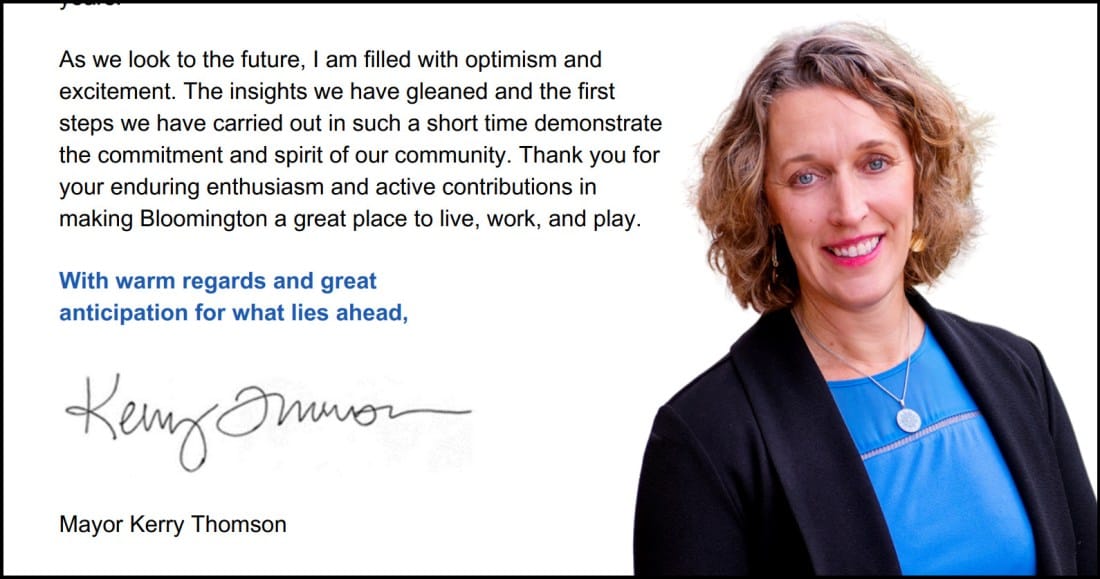 7 months into term, Bloomington mayor gives update, ‘throwing back the ...